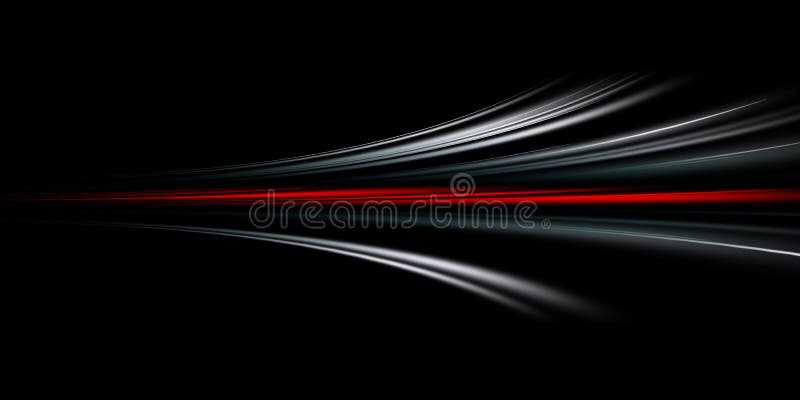 Future Tech. Glowing Blurred Light Red Stripes in Motion Over on ...
