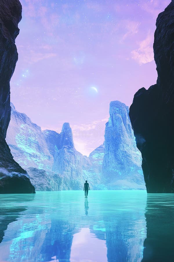 Future Tech Landscape with LED Elements Stock Illustration ...