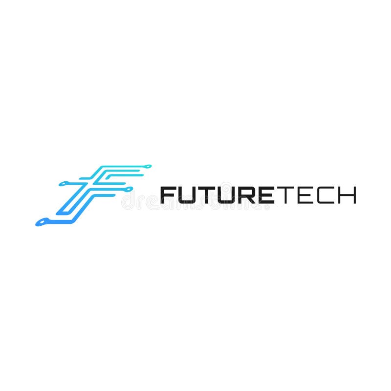Future Tech Logo Line Connection with Letter F Vector Icon Stock Vector ...