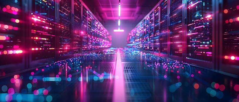 Future Tech Symphony: Data Centers and Quantum Realms. Concept Future ...