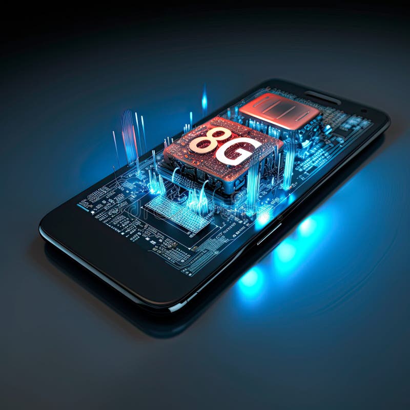 Future Tech Visualization: AI-generated 3D Smartphone Chip with 8G ...