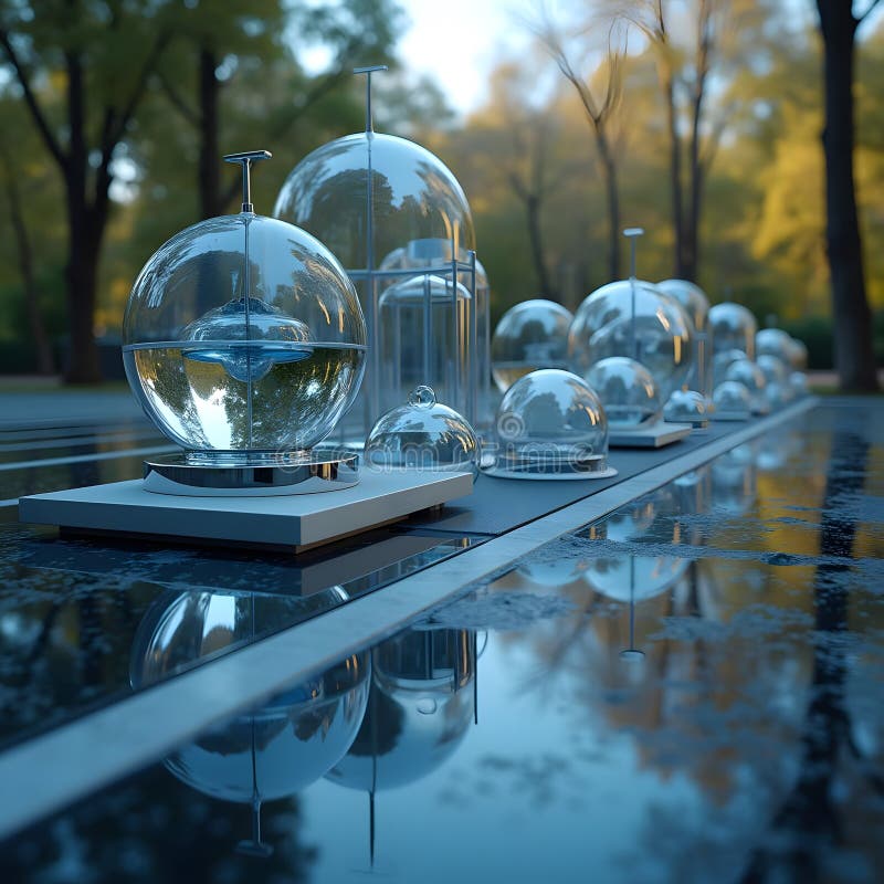 Future Tech Wonderland Stunning Sci-Fi Setup in a Park Stock ...