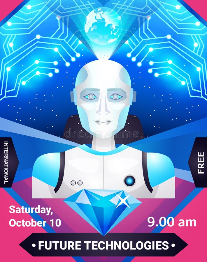 Future Technologies Poster stock vector. Illustration of automation ...