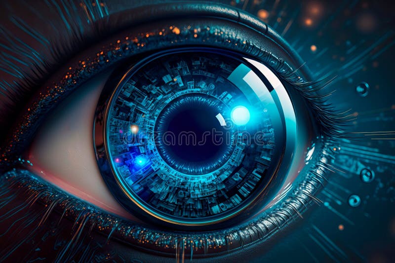 Future Technology Abstract Eye Concept Generative AI Stock Illustration ...