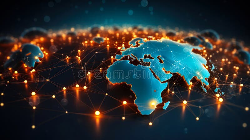 Future Technology Backdrop with Global Connection Lines Stock ...