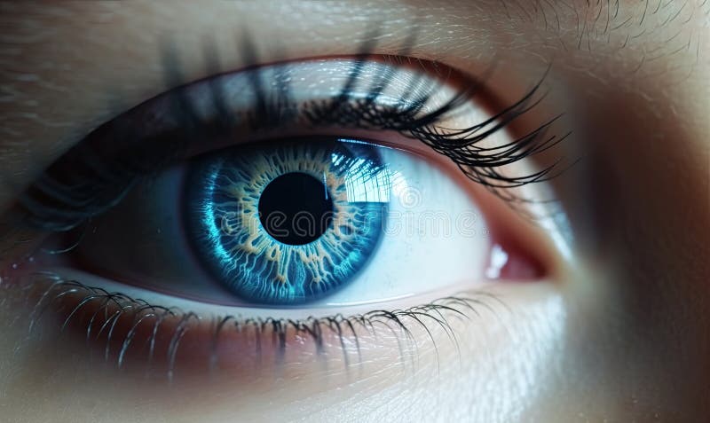 Future Technology, Blue Eye Light Cyber Security Concept. Stock ...