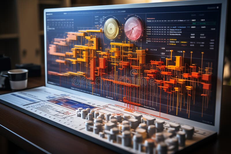 Future Technology, Businessman Working on Computer, Virtual Panel in ...