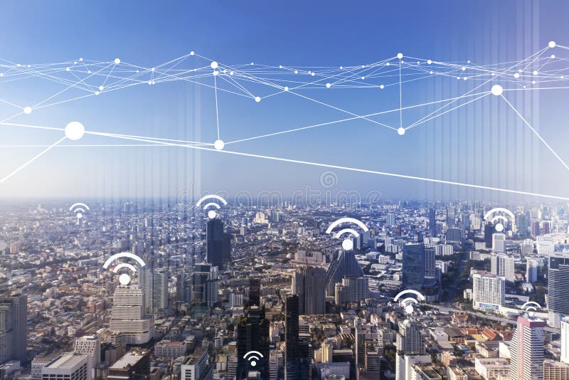 Future Technology and Communication Abstract Background of an Internet ...