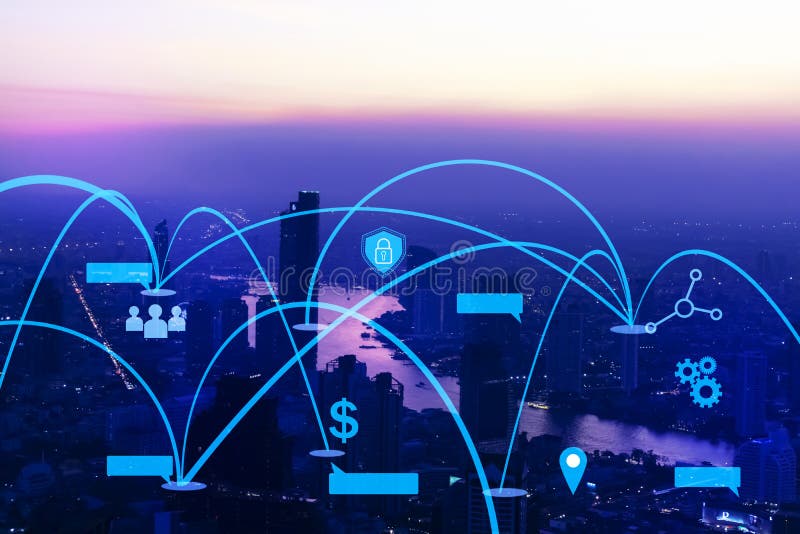 Future Technology and Communication Abstract Background of an Internet ...