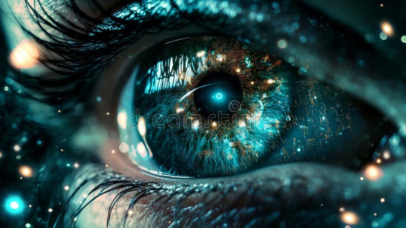 Future Technology Concept of an Augmented Eye Stock Illustration ...