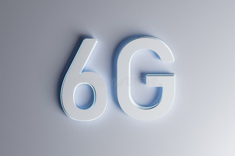 Future Technology Concept with 6G Symbol on Light Background Stock ...
