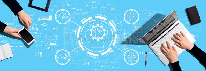 Future Technology Concept with People Working Together Stock Image ...