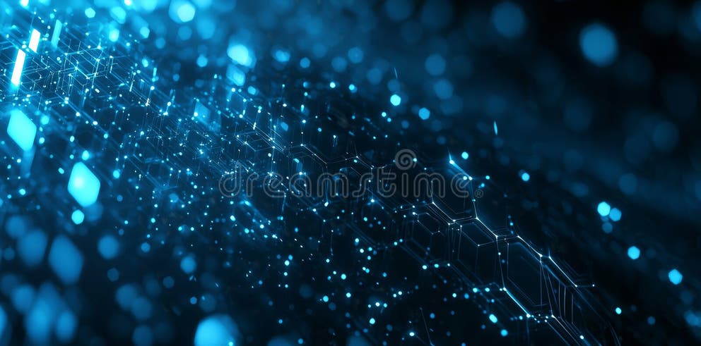 Future Technology Concepts Illustrated in Abstract Dark Blue. Future ...