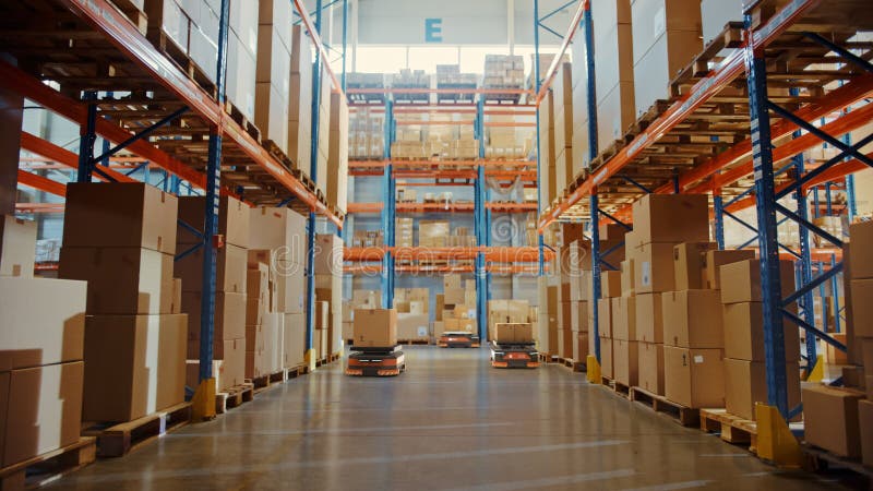 Future Technology 3D Concept: Automated Modern Retail Warehouse AGV ...