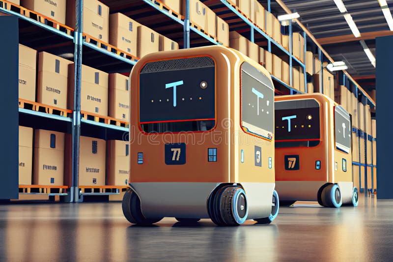 Future Technology 3D Concept: Automated Retail Warehouse Stock ...