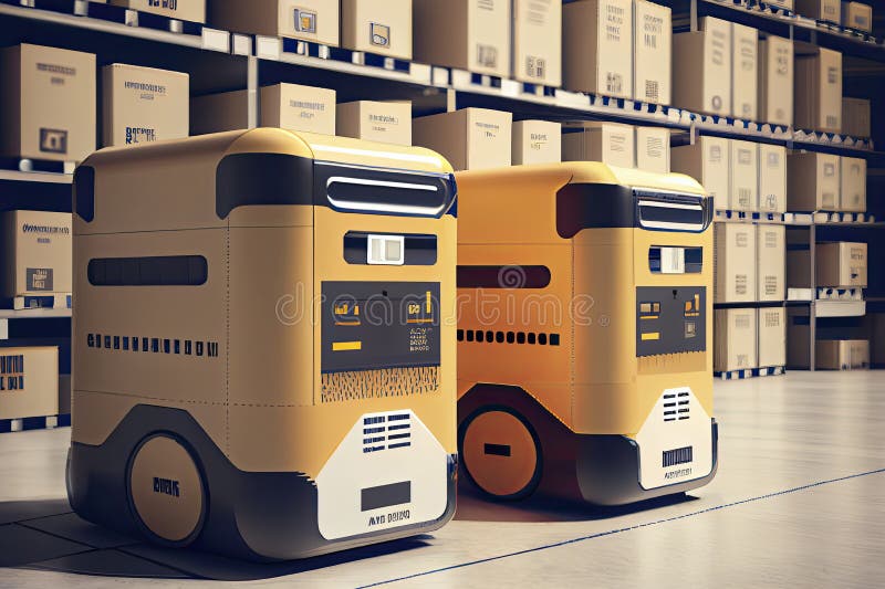 Future Technology 3D Concept: Automated Retail Warehouse Stock Photo ...