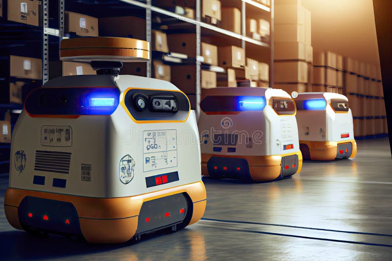 Future Technology 3D Concept: Automated Retail Warehouse Stock Photo ...
