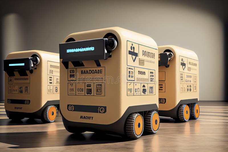 Automated Retail Warehouse with Robots Efficiently Sorting Parcels ...