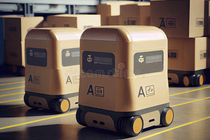 Future Technology 3D Concept: Automated Retail Warehouse Stock ...