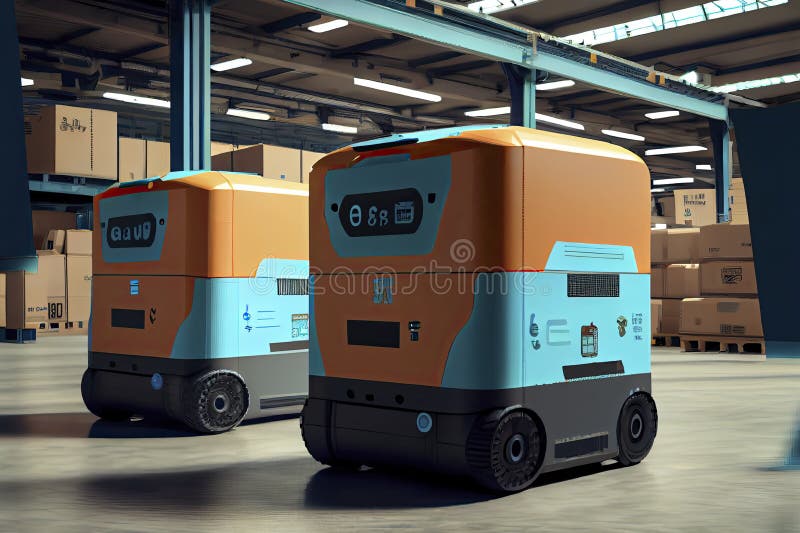 Future Technology 3D Concept: Automated Retail Warehouse Stock ...