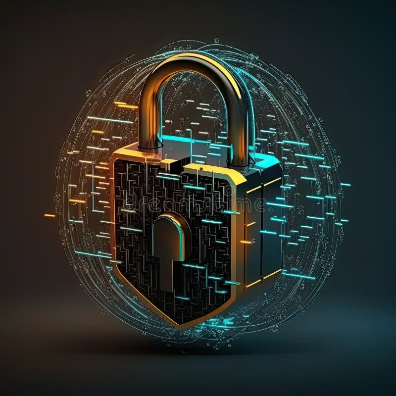 Future Technology Data Protection, Cybersecurity Padlock Protection, Ai ...