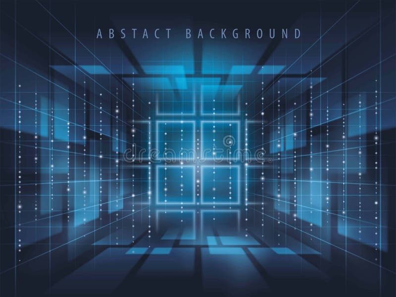 Future Technology Digital Background. Abstract Blue Digital Cyberspace ...