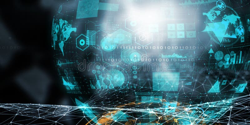 Future Technology, Digital Screen Hologram Stock Illustration ...