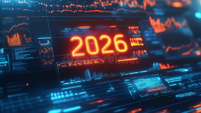 Future Technology Display Showcasing Data Analytics and Projections for ...