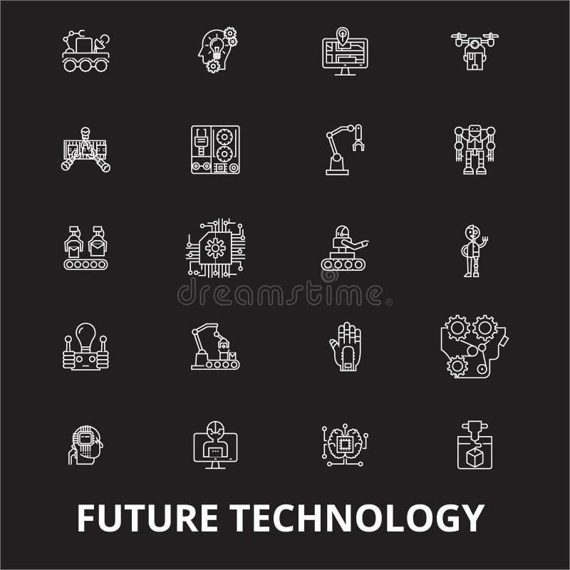 Technology Editable Line Icons, 100 Vector Set, Collection. Technology ...