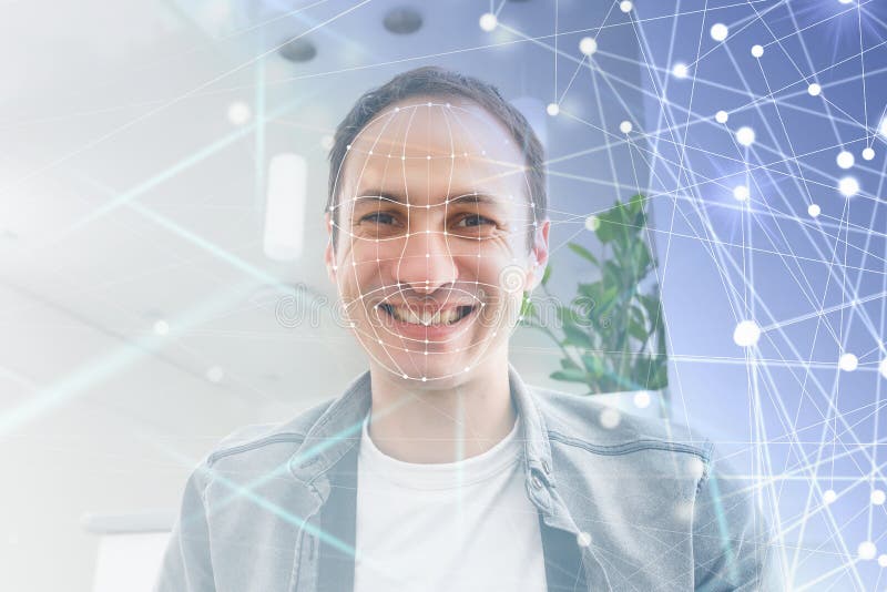 Future Technology Face Virtual Detection Points Stock Photo - Image of ...
