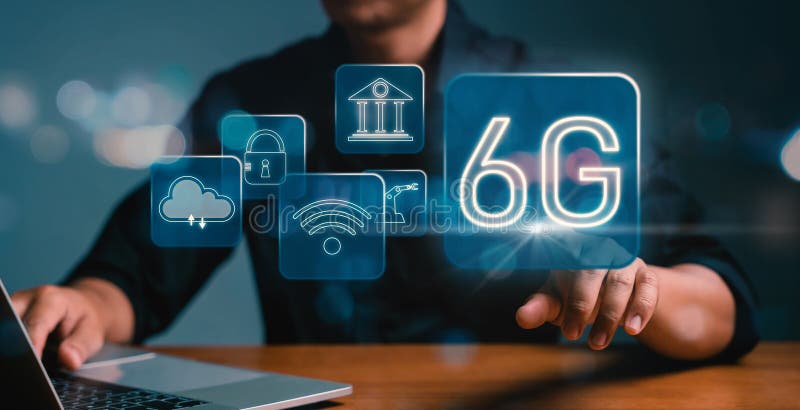 LiFi (Light Fidelity), Businessman Showing New Technology for Internet ...