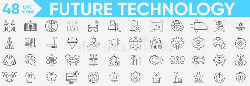 Future Technology Icons Set.artificial Intelligence, Innovation, Smart ...