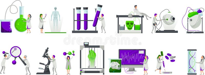 Future Technology Icons Set Stock Vector - Illustration of medicine ...