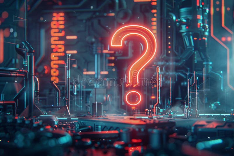 The Future of Technology and Its Questions Stock Illustration ...