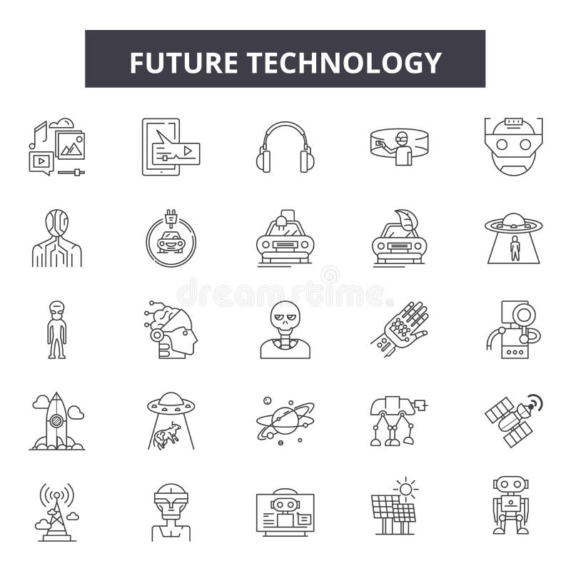Future Technology Line Icons, Signs, Vector Set, Outline Illustration ...