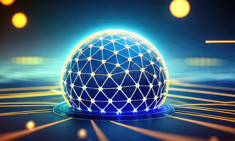 Future Technology Lines with Dots Network Mesh Background,Generative AI ...