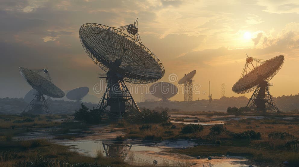 Future Technology Massive Radiolocation Antennas Stock Image - Image of ...