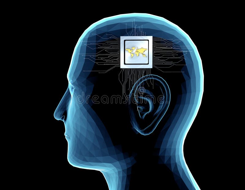 Future Technology Portraits and World Maps, Holograms, Artificial ...