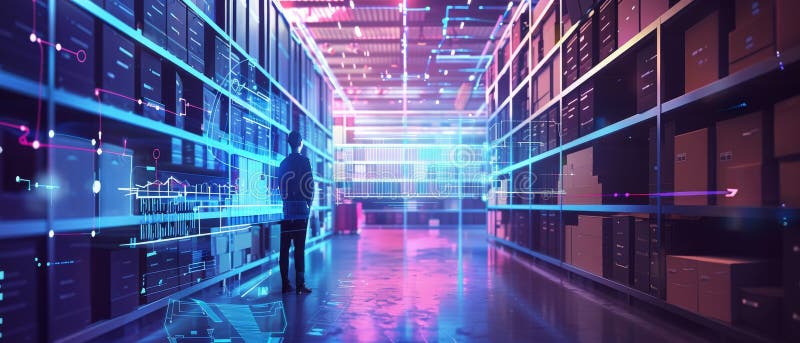 Future Technology Retail Warehouse: Finished Goods, Cardboard Boxes ...