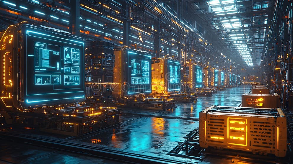 Future Technology Server Room Stock Photo - Image of fiction, full ...