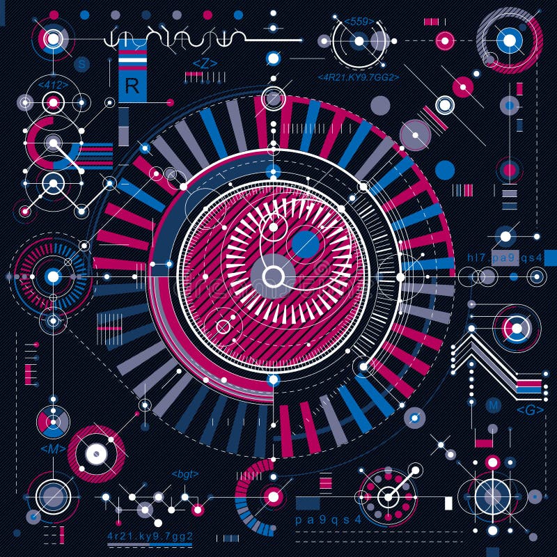 Future Technology Vector Drawing, Industrial Wallpaper. Graphic Stock ...