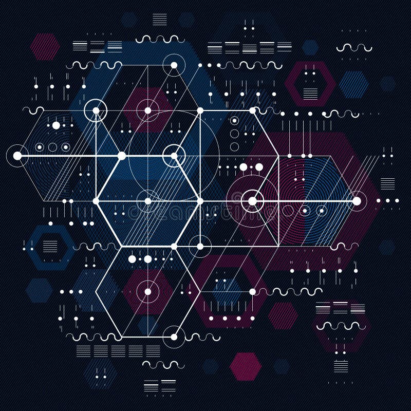 Future Technology Vector Drawing, Industrial Wallpaper. Graphic Stock ...