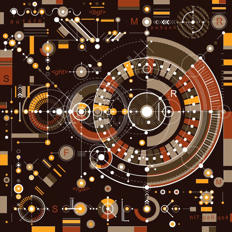 Future Technology Vector Drawing, Industrial Wallpaper. Graphic Stock ...