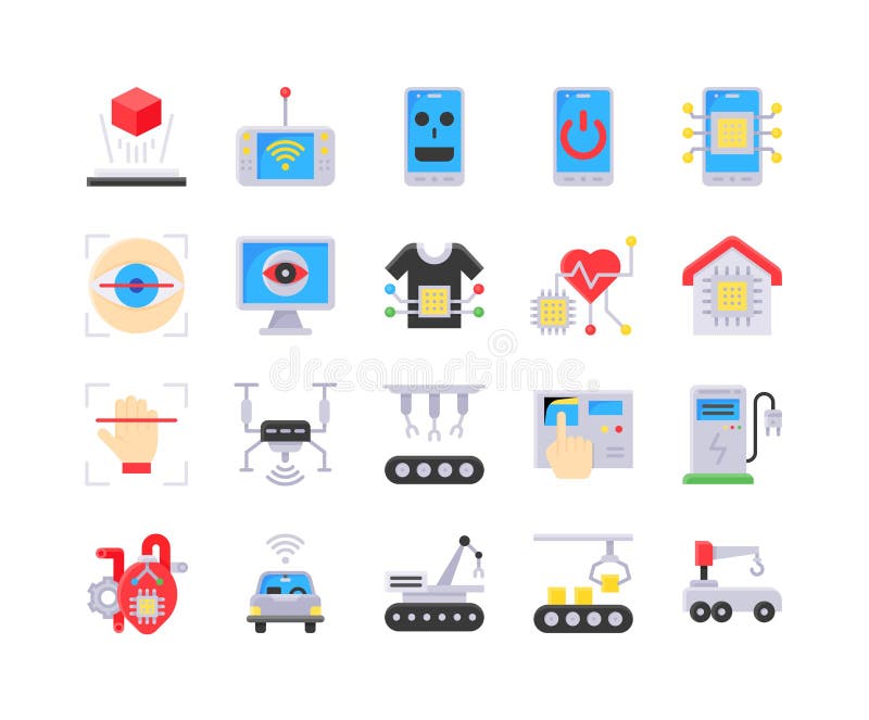 Future Technology Vector Icon Set 2, Flatstyle Stock Vector ...