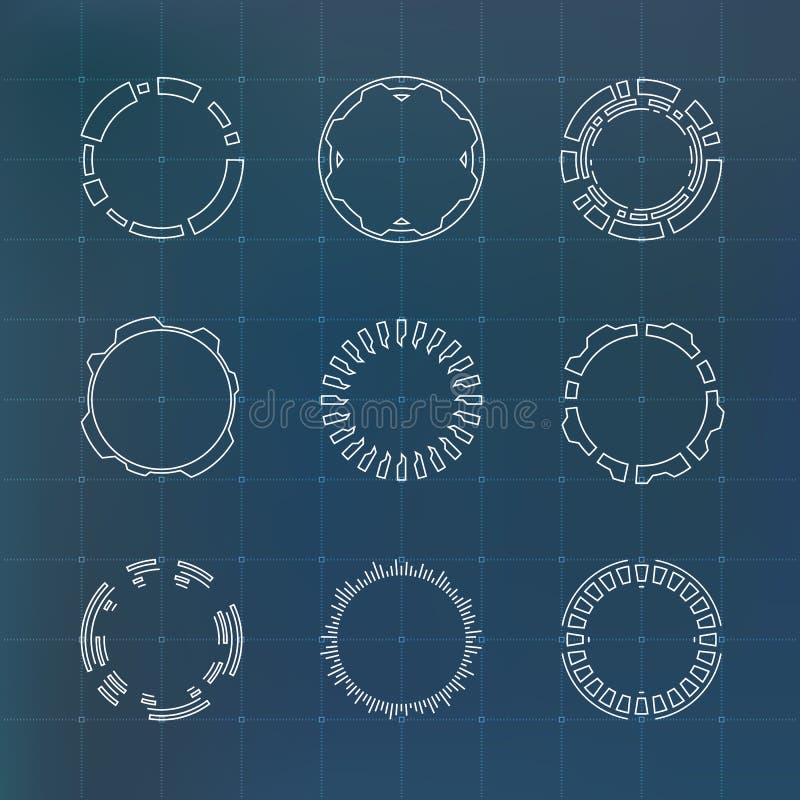 Futuristic User Interface Circle Elements Set Stock Vector ...