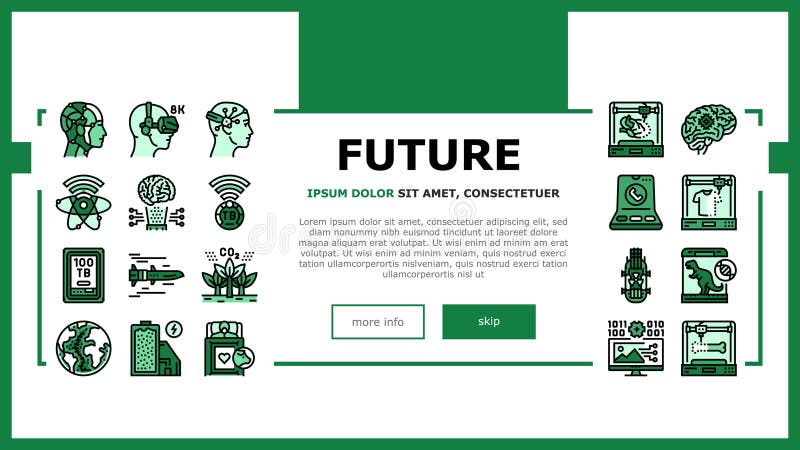 Future Techology Digita Modern Landing Header Vector Stock Vector ...