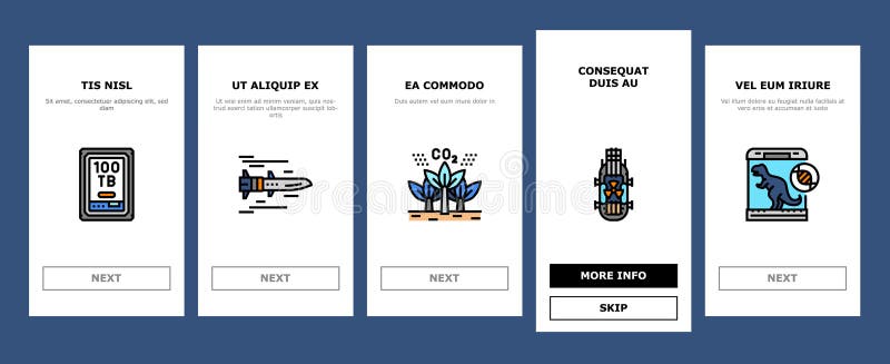 Future Techology Digita Modern Onboarding Icons Set Vector Stock Vector ...