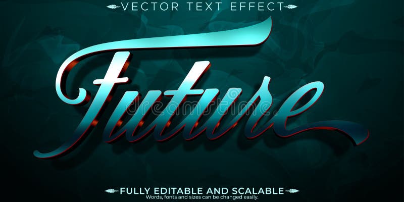Future Text Effect, Editable Futuristic and Technology Customizable ...