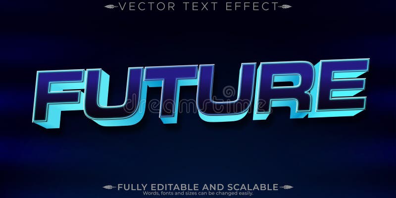 Future Text Effect, Editable Robot and Machine Text Style Stock Vector ...