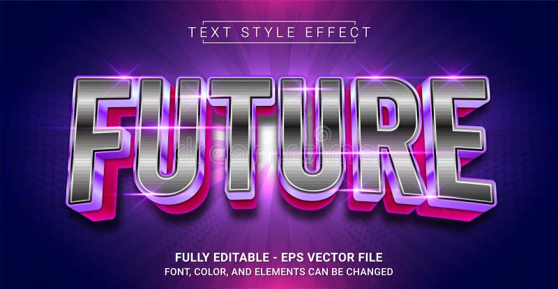 Future Text Style Effect. Editable Graphic Text Template Stock Vector ...